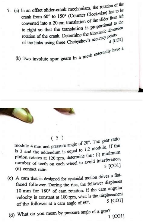 Solved A In An Offset Slider Crank Mechanism The Chegg Com