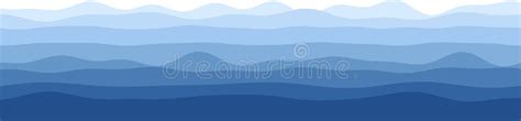 Abstract Blue Wave Patterns In Layered Ocean Inspired Design Stock