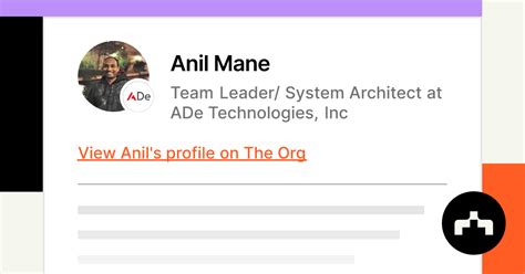 Anil Mane Team Leader System Architect At Ade Technologies Inc The Org
