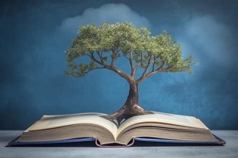 Premium AI Image A Book With A Tree Growing Out Of It
