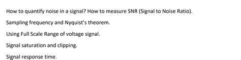 Solved How To Quantify Noise In A Signal How To Measure Snr Signal To Noise Ratio Sampling