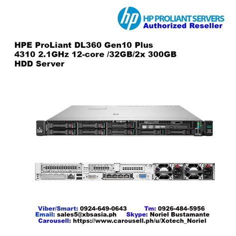 Hpe Proliant Dl360 Gen10 Plus 4310 2 1ghz 12 Core 32gb 2x 300gb Hdd