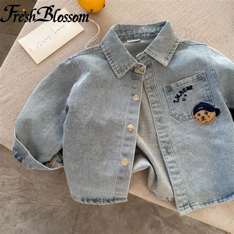 Куртка джинсовая Девочки Мальчики Fresh Blossom Вышивка Капюшон сапфировый размер 90 Длинный