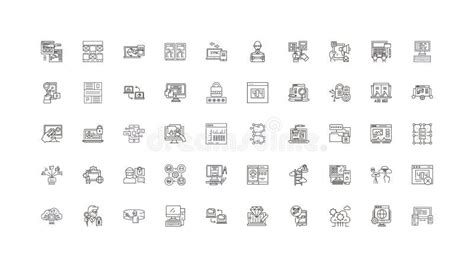 Programming Coding Ideas Linear Icons Line Signs Set Vector