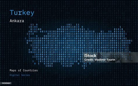 Turkey Map Shown In Binary Code Pattern Tsmc Blue Matrix Numbers Zero