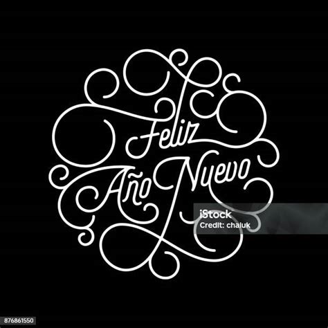 펠리 즈 Ano 누에보 스페인어 새 해 복 많이 인사말 카드 디자인에 대 한 다 선 인쇄 술의 번 창 서 예 글자 벡터 축제 장식 새 해 텍스트의 인용 흰색 소용돌이 패턴