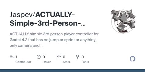 github jaspev actually simple 3rd person player controller godot 4 2