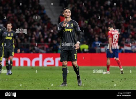 Juventus Cristiano Ronaldo Seen During The Uefa Champions League Match
