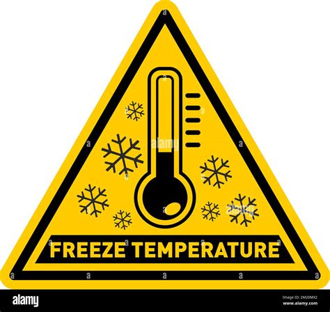 Freeze Temperature Triangular Warning Sign Vector Icon Stock Vector