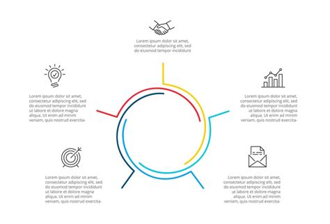 Premium Vector Cyclic Lines Infographic Modern Infographic Design Template With 5 Options