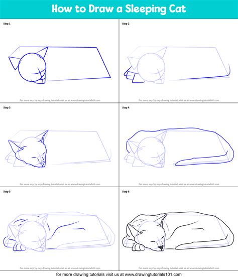 How To Draw A Sleeping Cat Cats Step By Step
