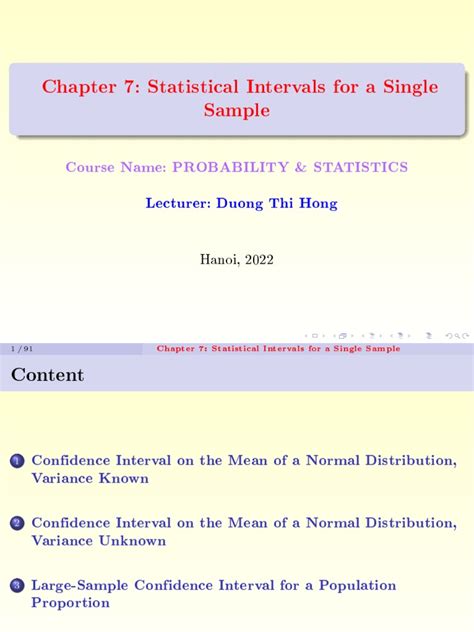 Chapter 7 Statistical Intervals For A Single Sample Pdf Confidence Interval Standard