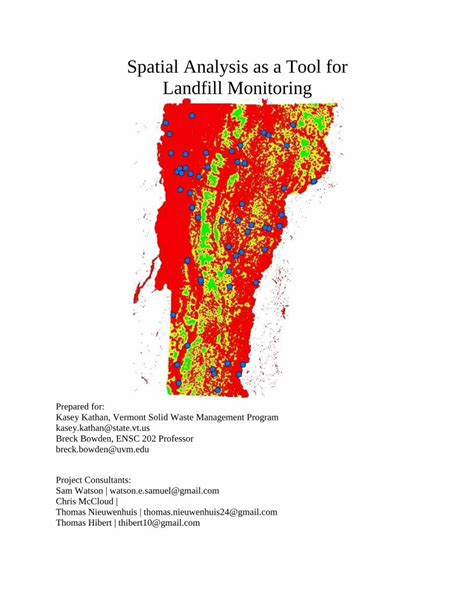 Pdf Spatial Analysis As A Tool For Landfill Monitoringwbowden