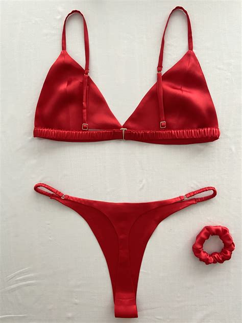 Pink 100 Silk Bra And Thong Satin Bra Brief Set Pink 100 Silk Bra