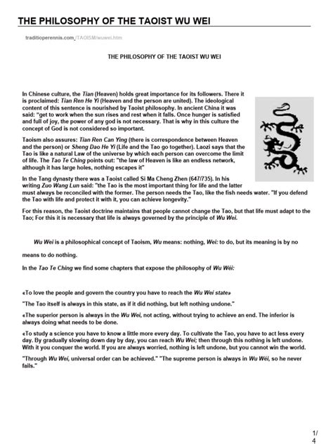 The Philosophy Of Wu Wei Taoist The Philosophy Pdf Tao Laozi