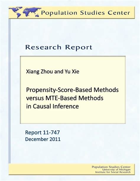 Pdf Propensity Score Based Methods Versus Mte Based · Propensity Score Based Methods Versus