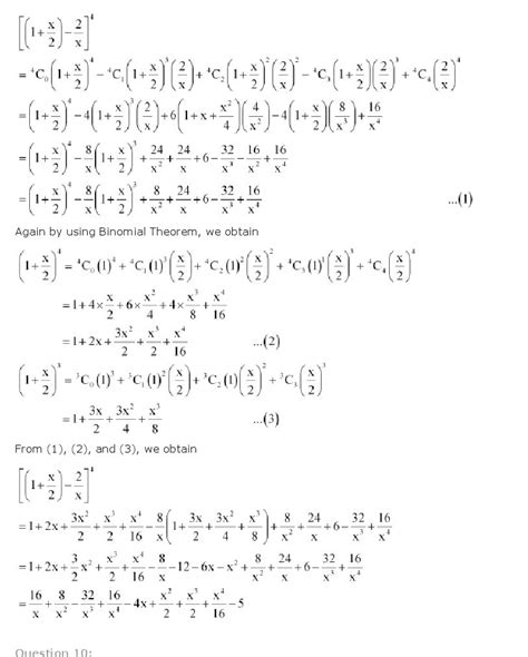 Binomial Theorem Class 11 Mathematics Ncert Solutions