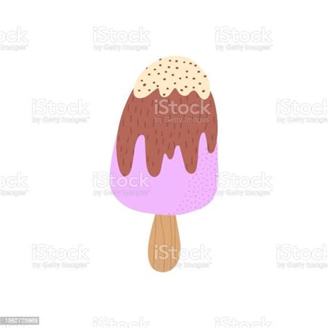 아이스크림 플랫 요소는 흰색으로 분리되어 있습니다 디자인을 위한 벡터 그림입니다 0명에 대한 스톡 벡터 아트 및 기타 이미지