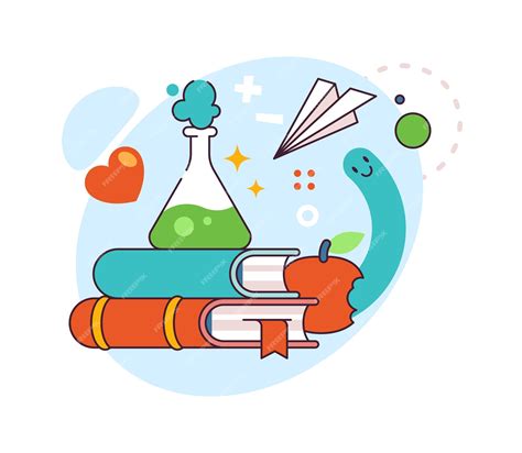 Premium Vector Chemistry Or Biology Lesson Books And Vial