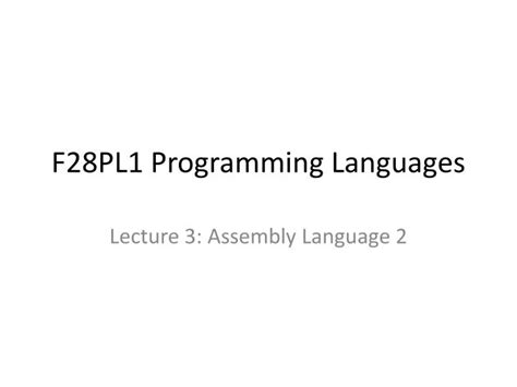 Ppt F28pl1 Programming Languages Powerpoint Presentation Free