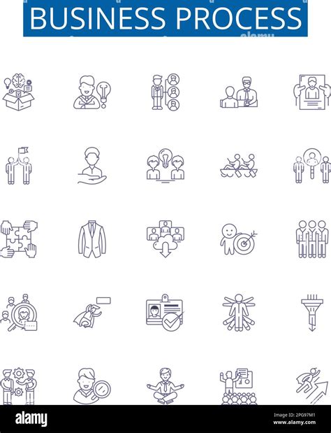 Business Process Line Icons Signs Set Design Collection Of Finance Production Management