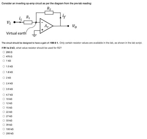 consider an inverting op amp circuit as per the