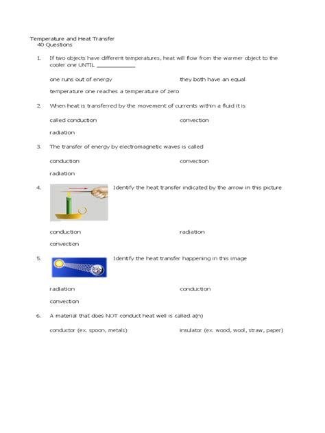 Temperature And Heat Transfer Pdf Thermal Conduction Temperature