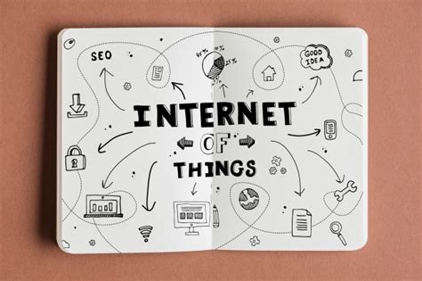 物联网概念的开放的书籍样机 PSD 云瑞设计