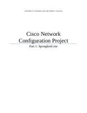 CMIT Final Project Part Docx UNIVERSITY OF MARYLAND UNIVERSITY COLLEGE Cisco Network
