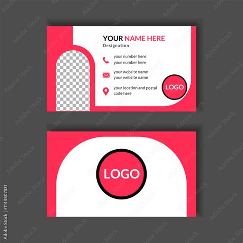 Double Sided Creative Business Card Template Portrait And Landscape Orientation Horizontal And