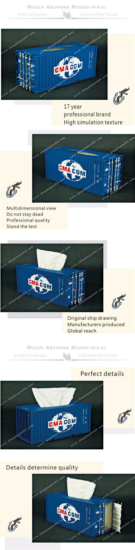 Container Model 1 20 20gp Cma Cgm Container Model Tissue O A S Ship Model Factory Other