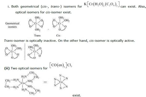 Indicate The Types Of Isomerism Exhibited By The Following Complexes And Draw The Structures For