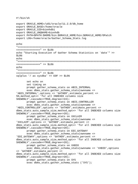 Gather Schema Stats Pdf