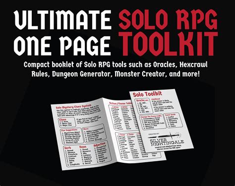 Ultimate One Page Rpg Toolkit By Silvernightingale