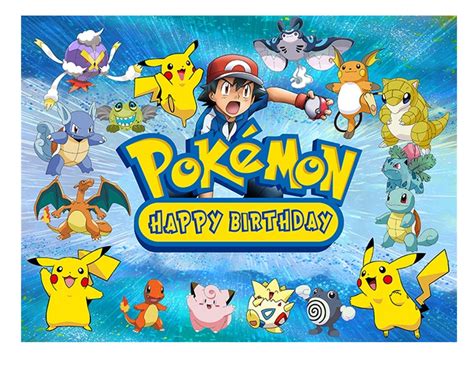 Pokemon™ Happy Birthday Edible Image Cake Topper Eio P01700