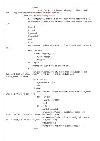 Python And MySQL Linking Class Th Project File PDF