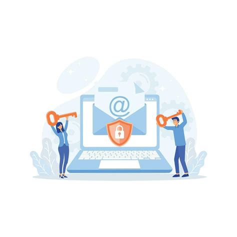 Email Encryption Protecting Computer Data Flat Vector Modern Illustration 34204743 Vector Art