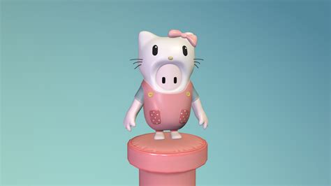 Skin Hello Kitty Fall Guys 3d Model By Maelle B [dbf293b] Sketchfab
