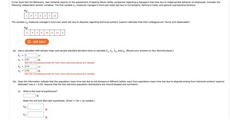 Solved X⋅ The Variable X2 Measures Managers Hours Per Week