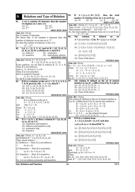 Free Test Papers Cbse Jee Relation And Function Mcqs Part 1