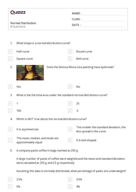 50 Normal Distribution Worksheets On Quizizz Free And Printable