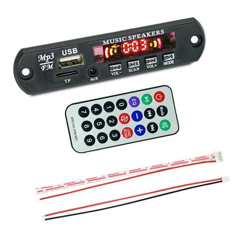12V MP3 Player Decoder Module With FM Radio Remote Control