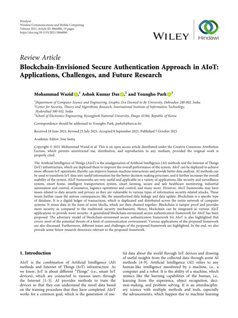 Pdf Blockchain Envisioned Secure Authentication Approach In Aiot Applications Challenges