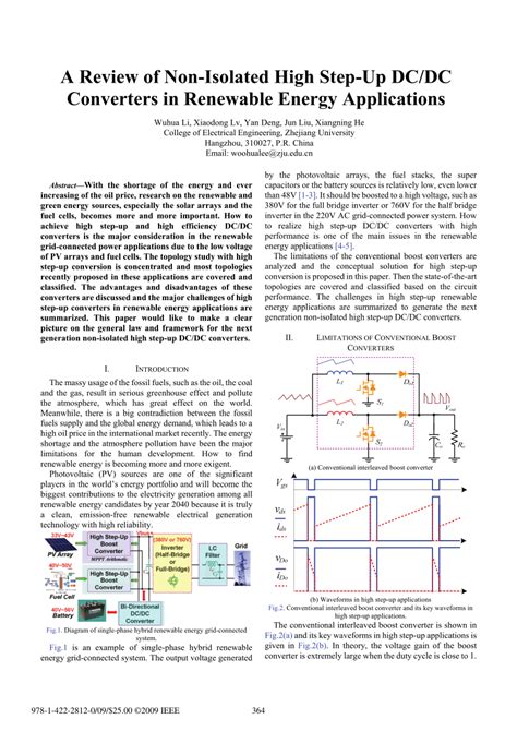 Pdf A Review Of Non Isolated High Step Up Dcdc Converters In Renewable Energy Applications
