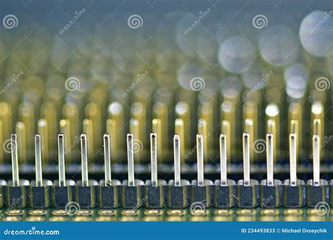 Contact Pins Pin Headers For Mounting On Printed Circuit Boards Stock Image Image Of