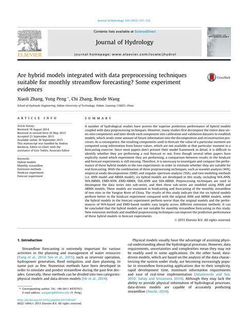 pdf are hybrid models integrated with data preprocessing techniques