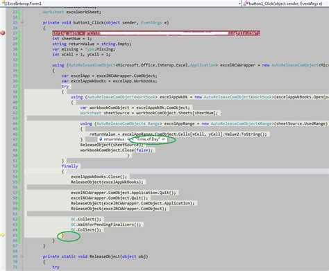 C Closing Excel Workbook System Runtime InteropServices