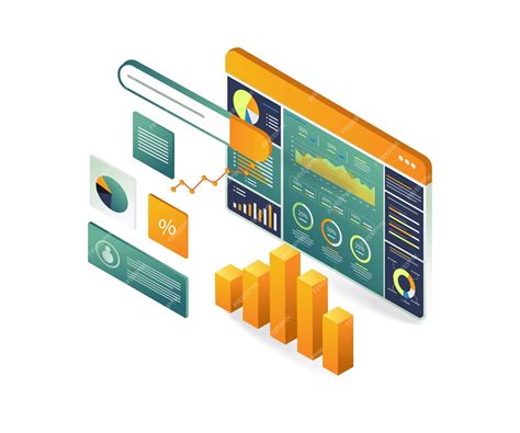 Premium Vector Monitoring Business Data Analysis Dashboard Screen