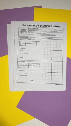Exponential And Logarithmic Functions Guided Notes Bundle Algebra 2