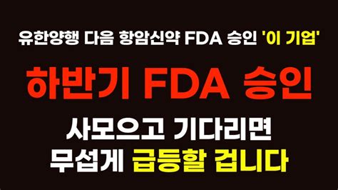 주식 유한양행 다음 항암신약 하반기 Fda 승인 이 기업 사모으고 기다리면 무섭게 급등할 겁니다 제약주 주가전망 삼성